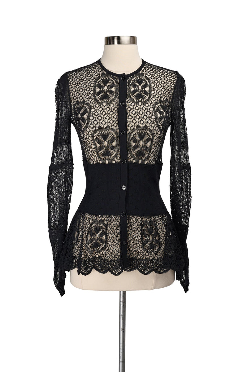 Alexander McQueen Lace Peplum Cardigan – Audrey's of Naples